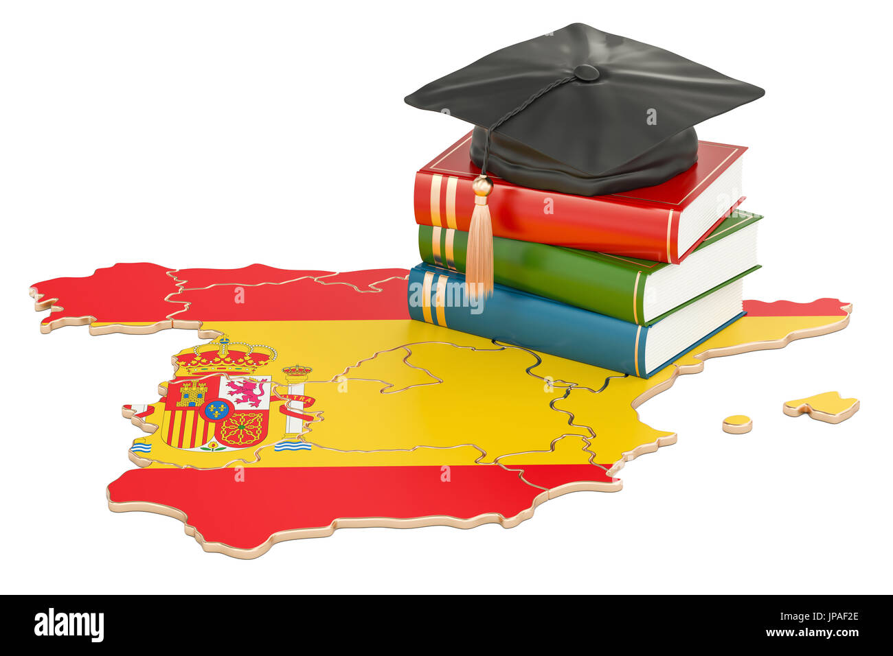 Education in Spain concept, 3D rendering isolated on white background ...