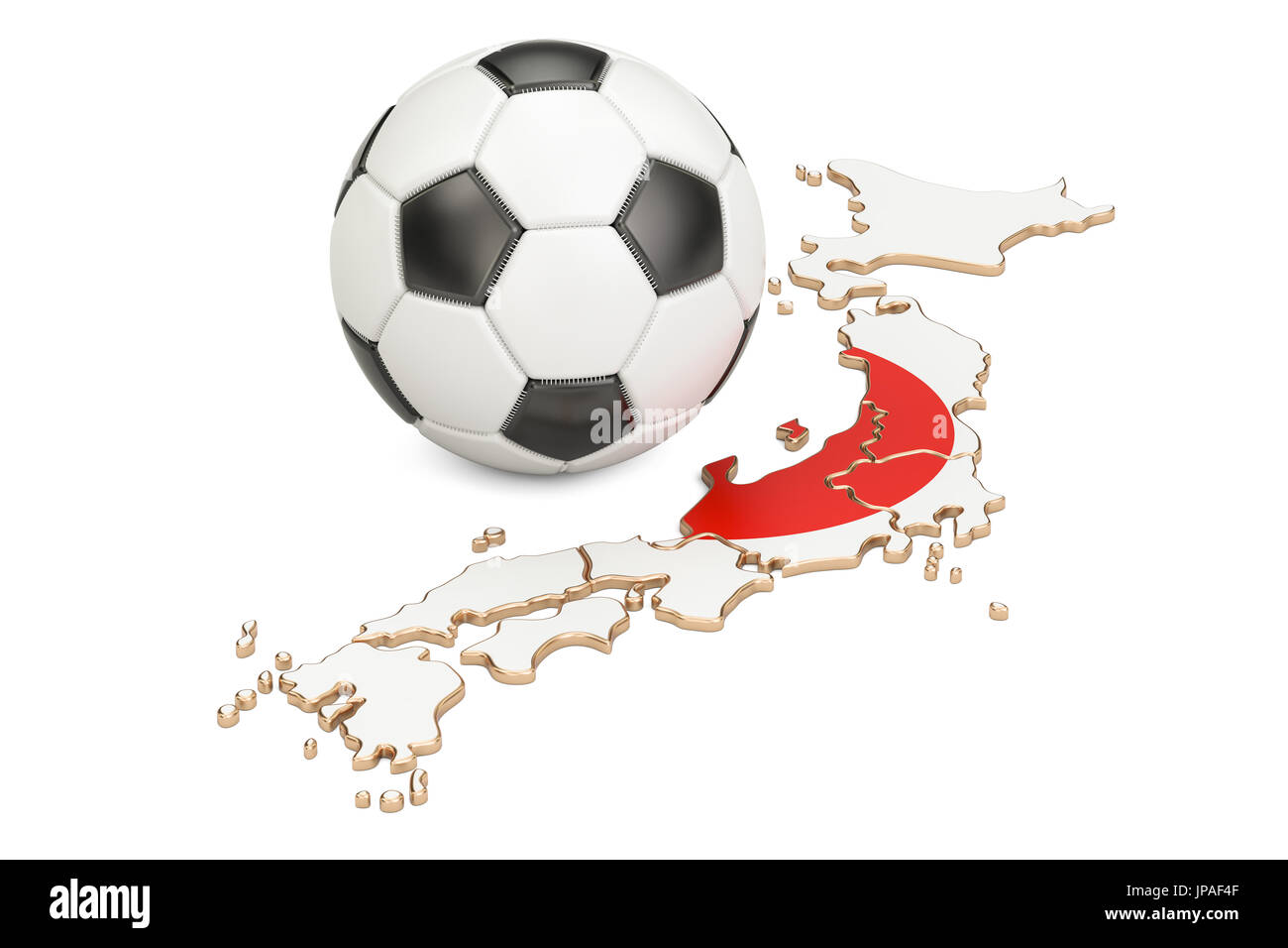 Football ball with map of Japan concept, 3D rendering Stock Photo - Alamy