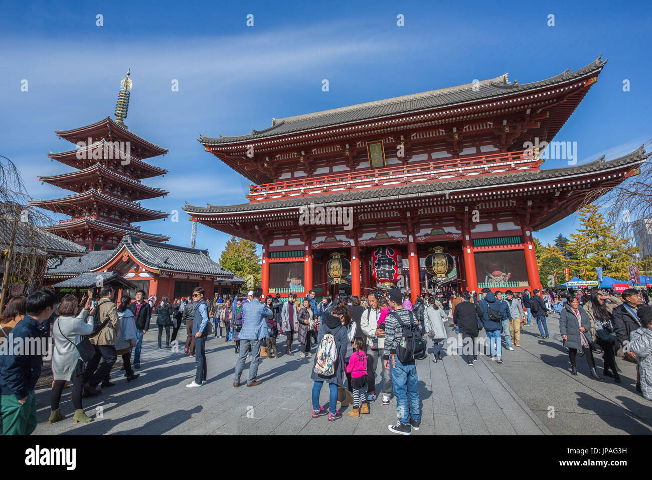 Japan, Tokyo City, Asakusa District, Sensoji Temple, Hozomon Gate ...
