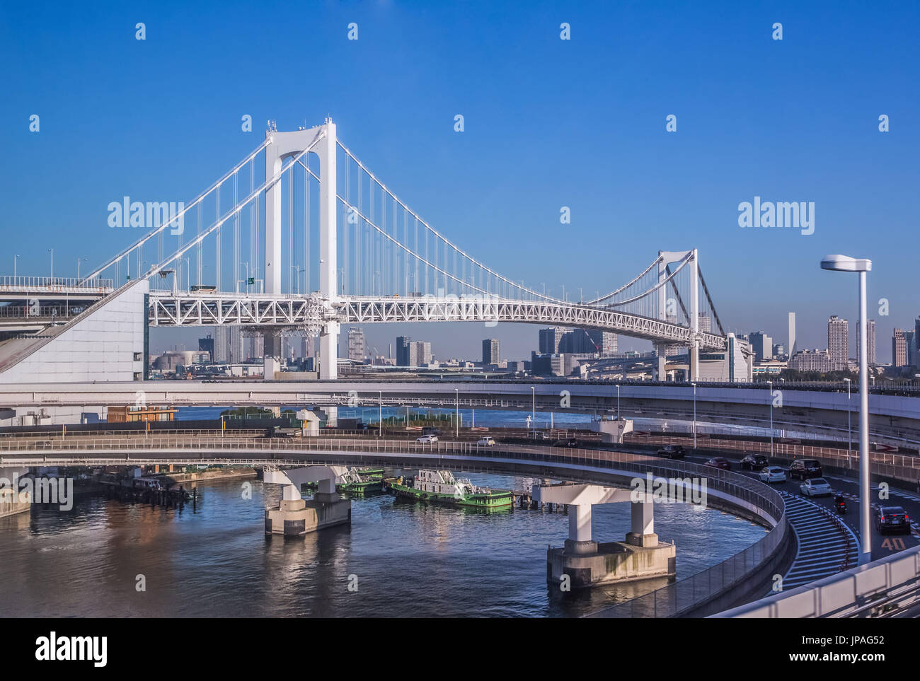 Japan, Tokyo City, Tokyo Bay, Rainbow Bridge Stock Photo - Alamy