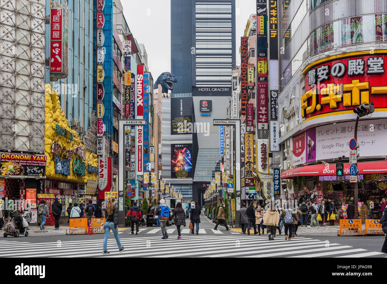 Japan, Tokyo City, Shinjuku District, Kabukicho entertainment area ...