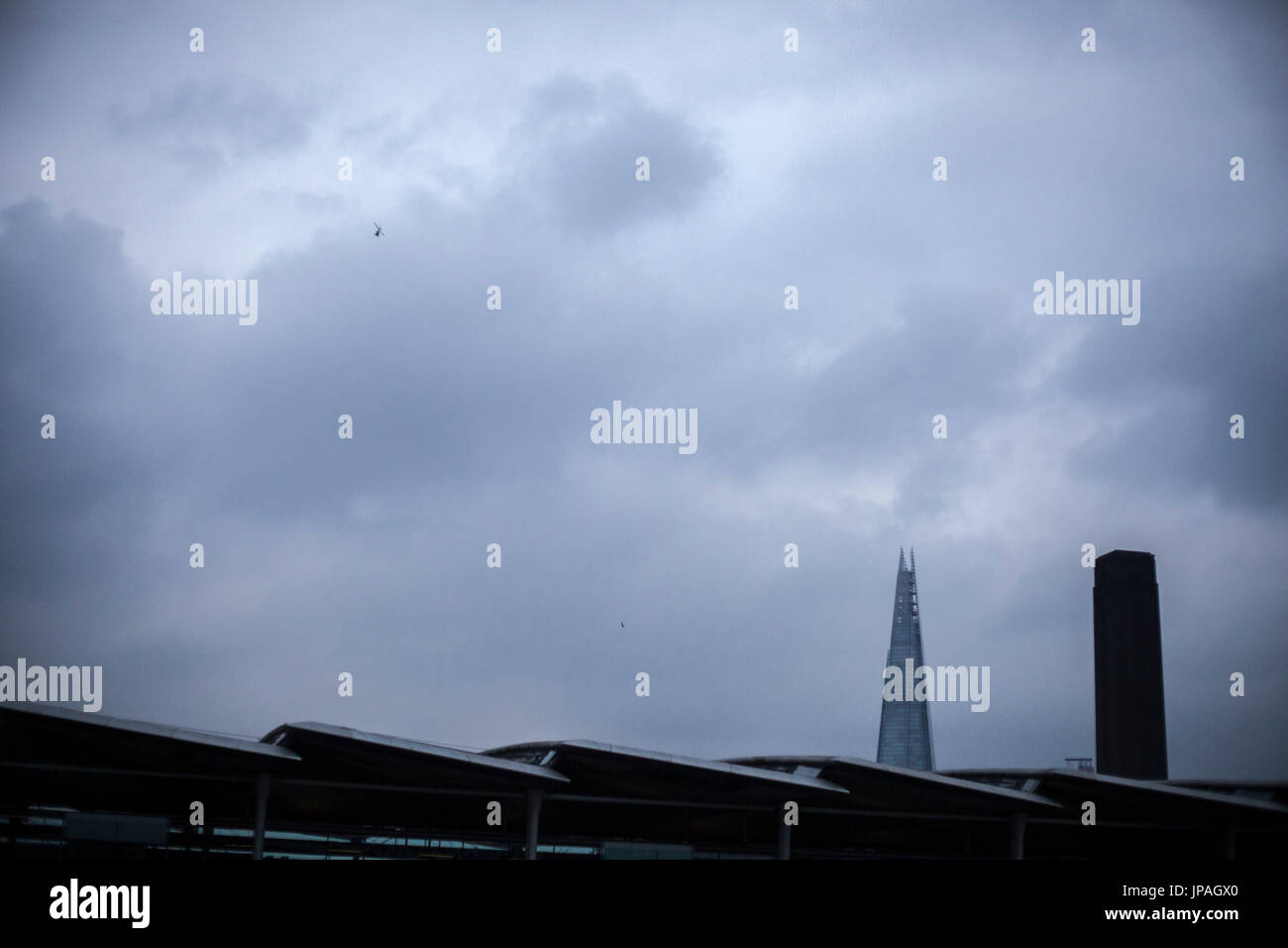 townscape at dusk with point of the Shard London Bridge of building ...