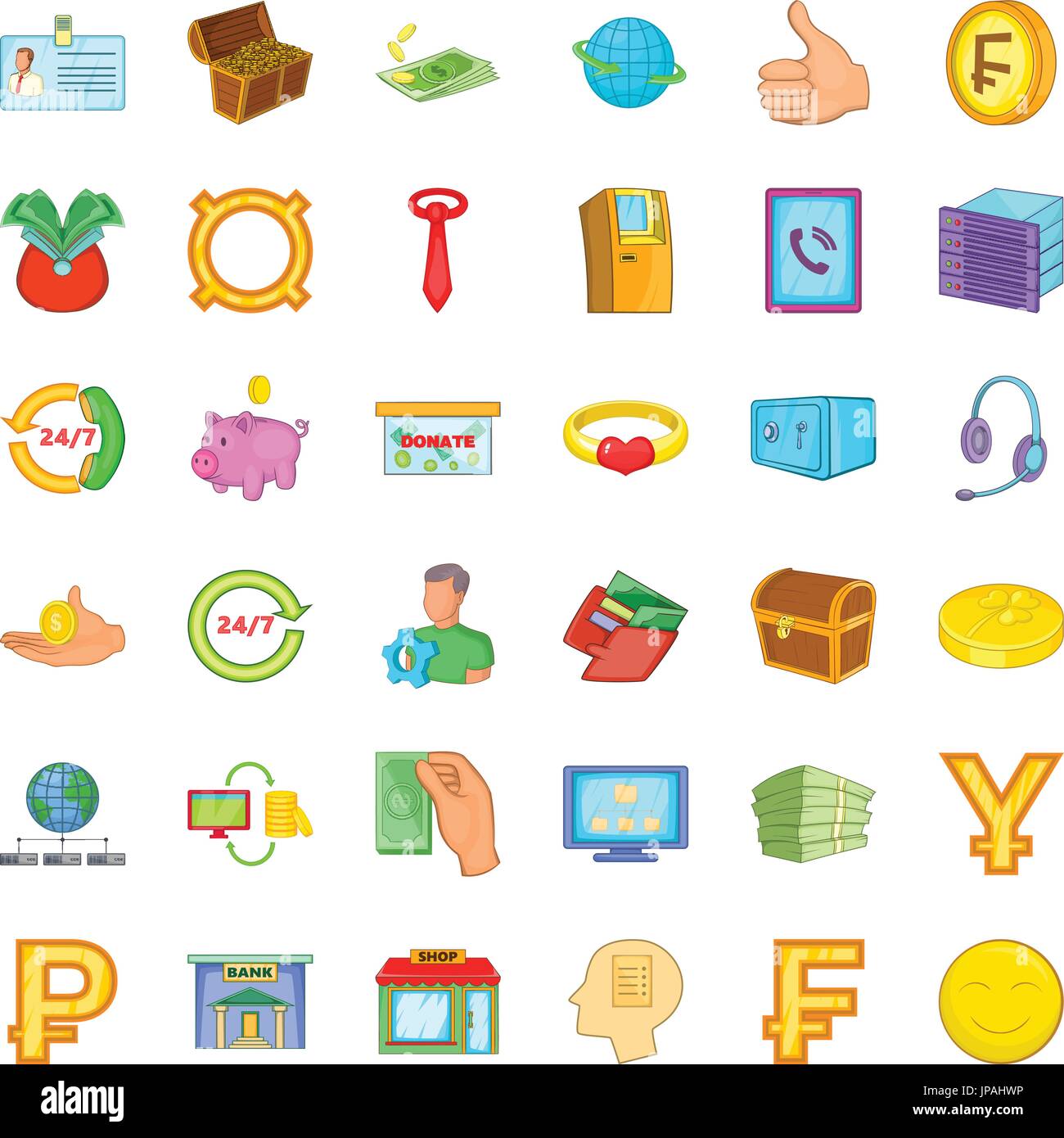 Finance icons set, cartoon style Stock Vector Image & Art - Alamy