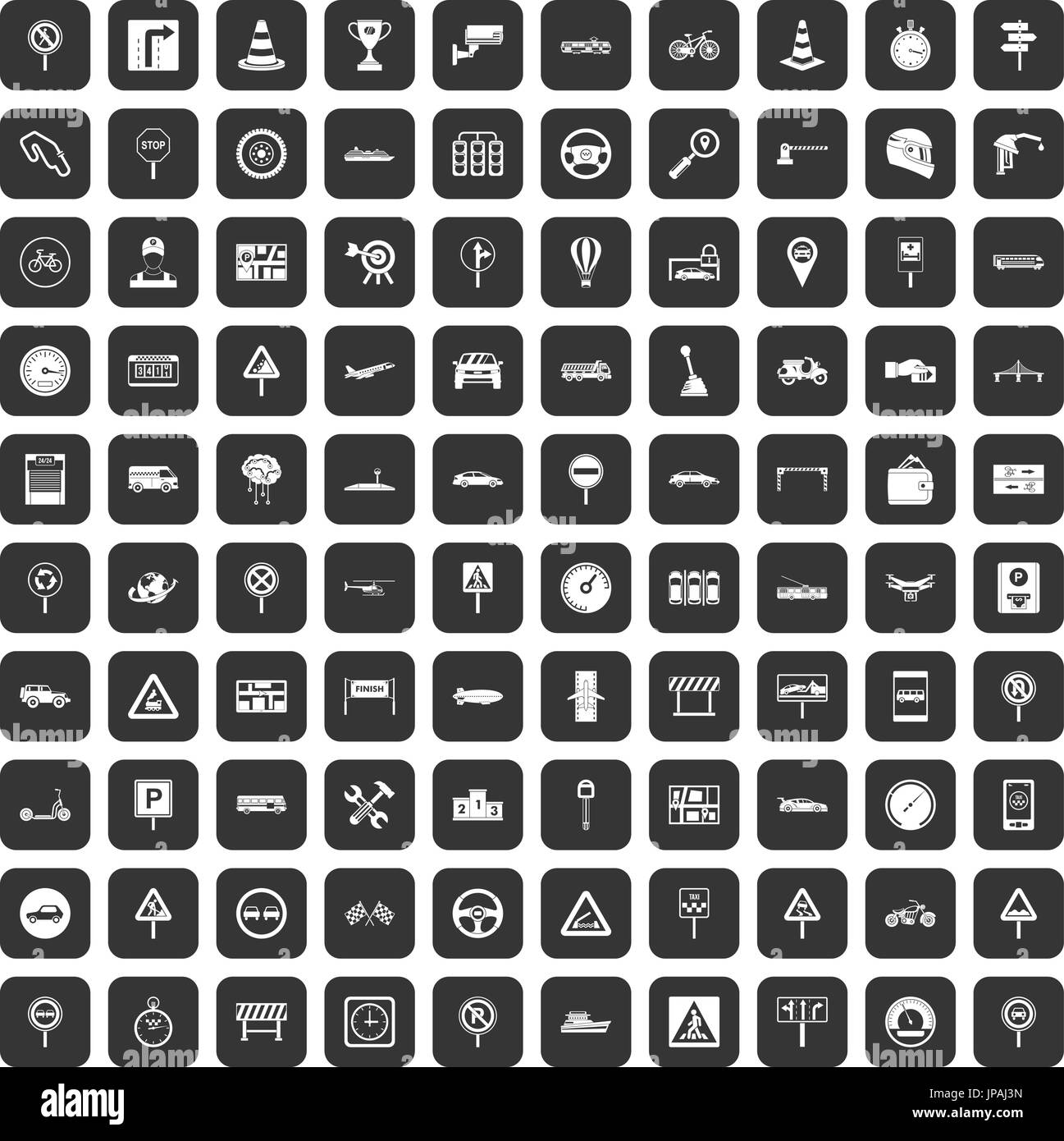 100 traffic icons set black Stock Vector Image & Art - Alamy