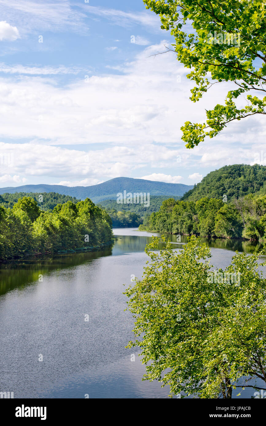 View upriver; James River from Blue Ridge Parkway Bridge, Virginia ...