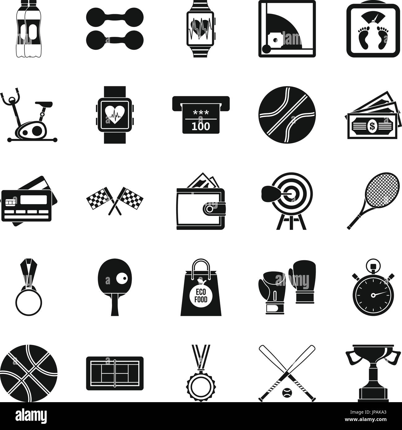 Basketball training icons set, simple style Stock Vector Image & Art ...