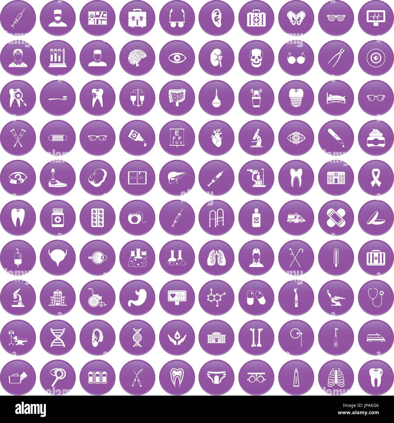 100 medical icons set purple Stock Vector Image & Art - Alamy