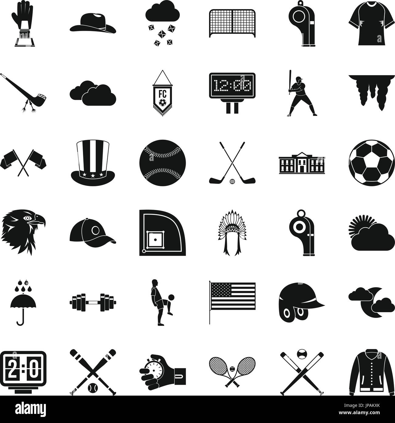 Baseball field icons set, simple style Stock Vector Image & Art - Alamy