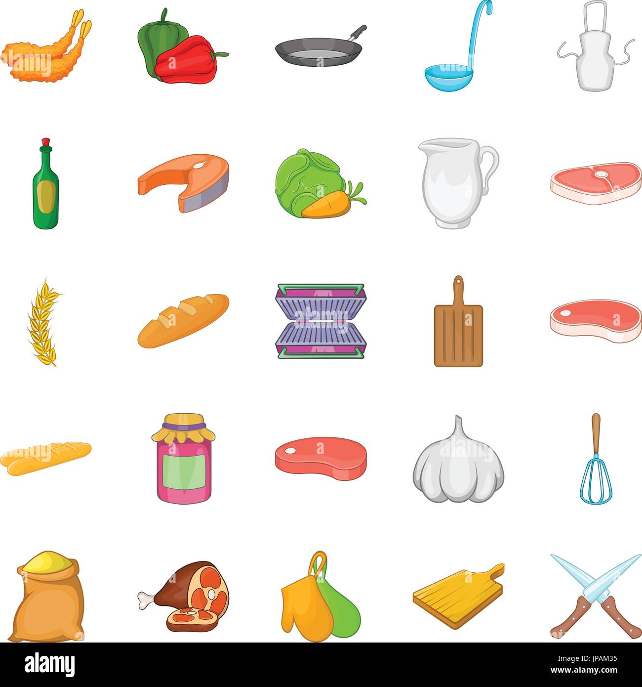 Tasty food icons set, cartoon style Stock Vector Image & Art - Alamy
