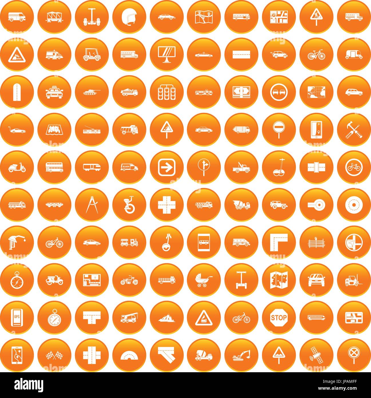 100 location icons set orange Stock Vector Image & Art - Alamy