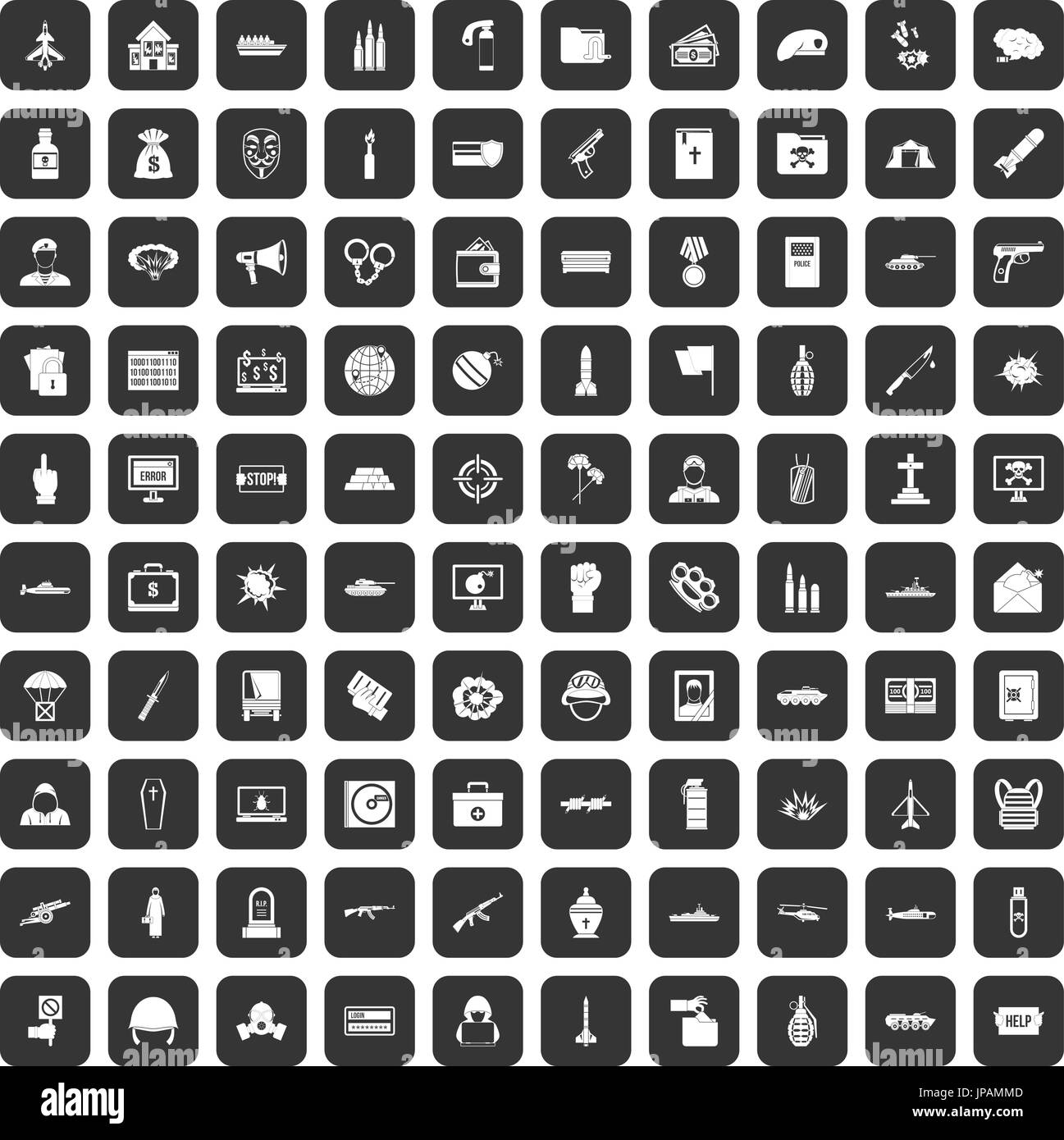 100 war icons set black Stock Vector Image & Art - Alamy