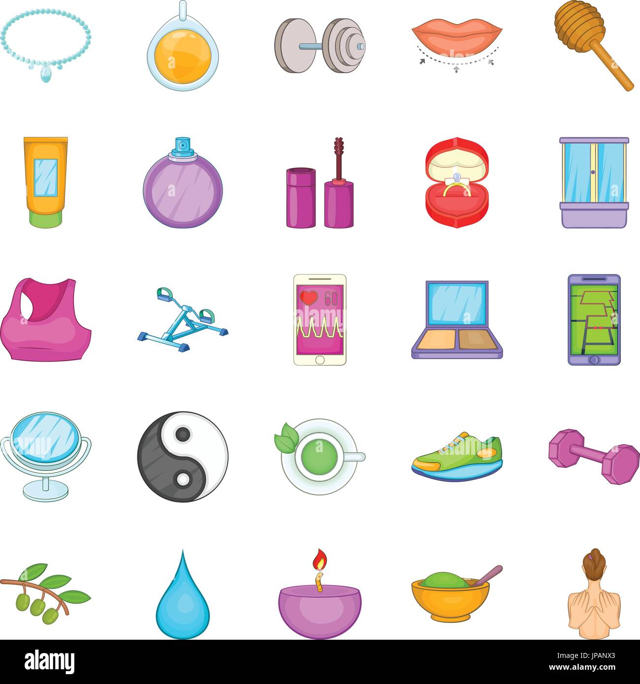 Beauty makeup icons set, cartoon style Stock Vector Image & Art - Alamy