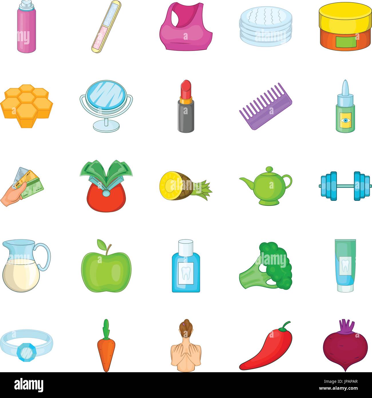 Moisturizing the skin icons set, cartoon style Stock Vector Image & Art ...