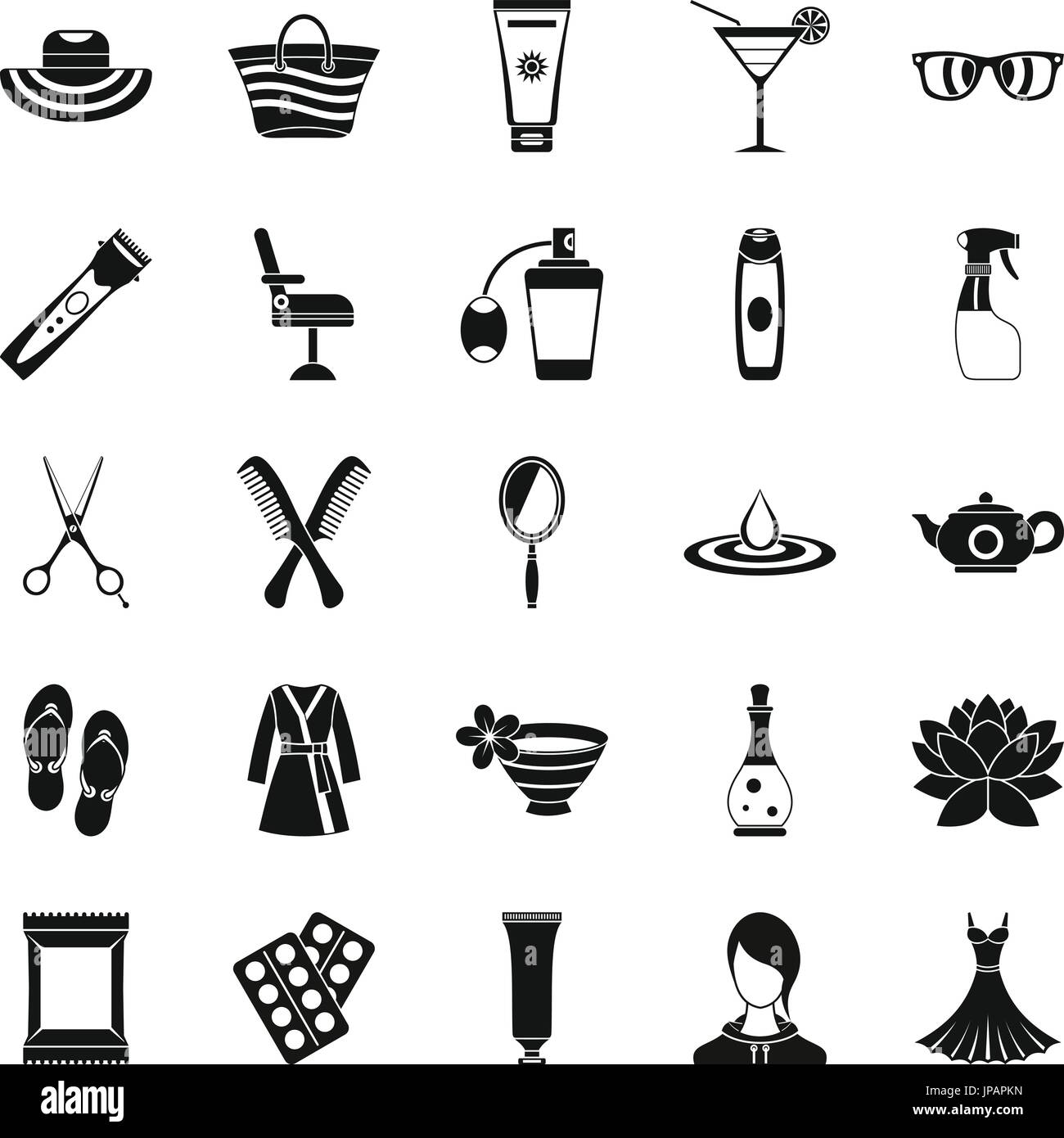 Toiletry icons set hi-res stock photography and images - Alamy