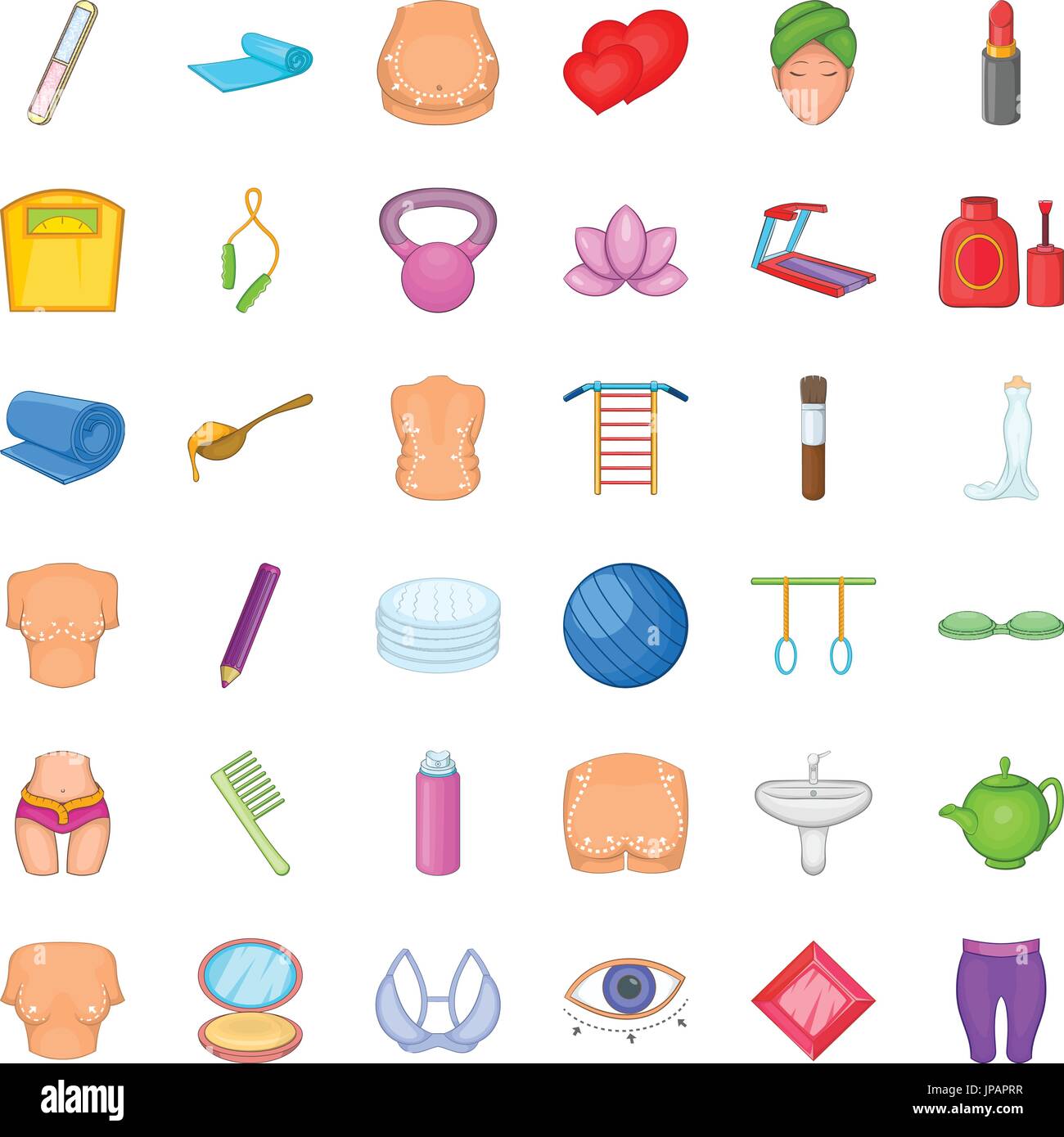 Make up icons set, cartoon style Stock Vector Image & Art - Alamy
