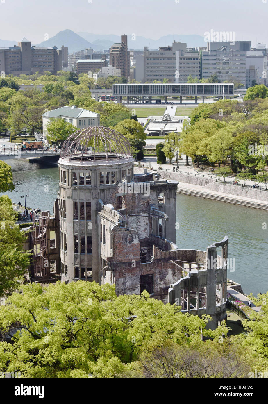 File photo taken in April 2015 shows the Atomic Bomb Dome in Hiroshima ...
