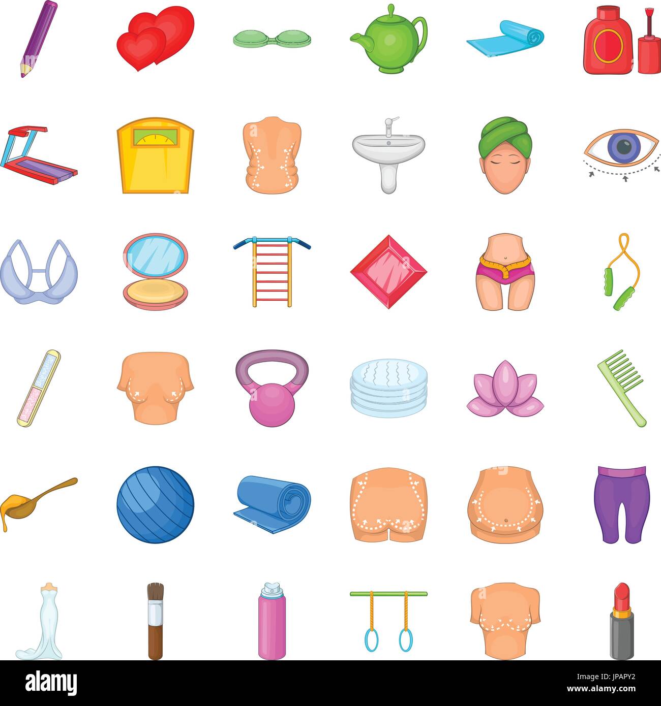 Cosmetic for make up icons set, cartoon style Stock Vector Image & Art ...