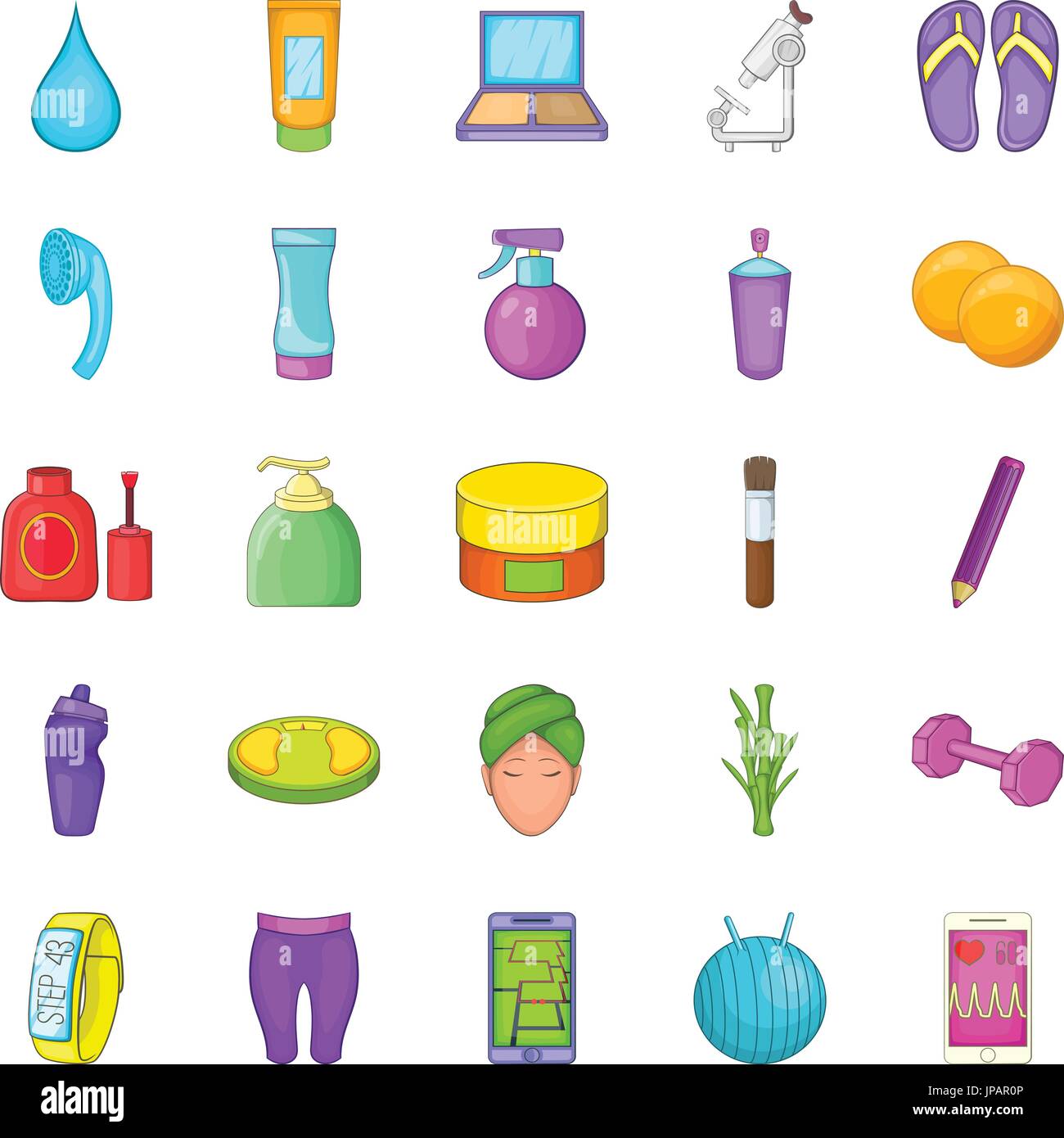 Cosmetics icons set, cartoon style Stock Vector Image & Art - Alamy