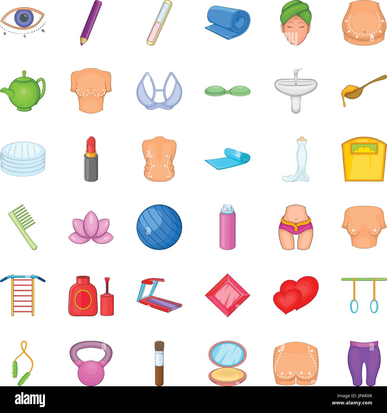 Beauty icons set, cartoon style Stock Vector Image & Art - Alamy