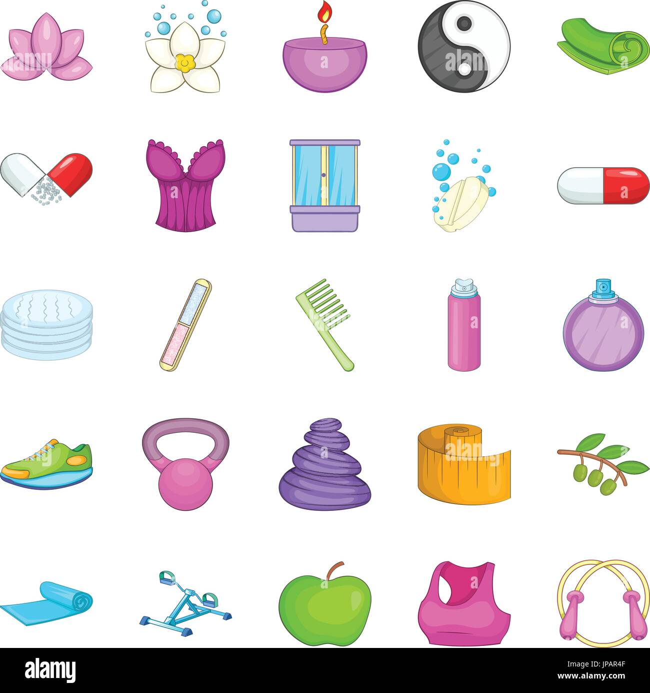 Beauty icons set, cartoon style Stock Vector Image & Art - Alamy