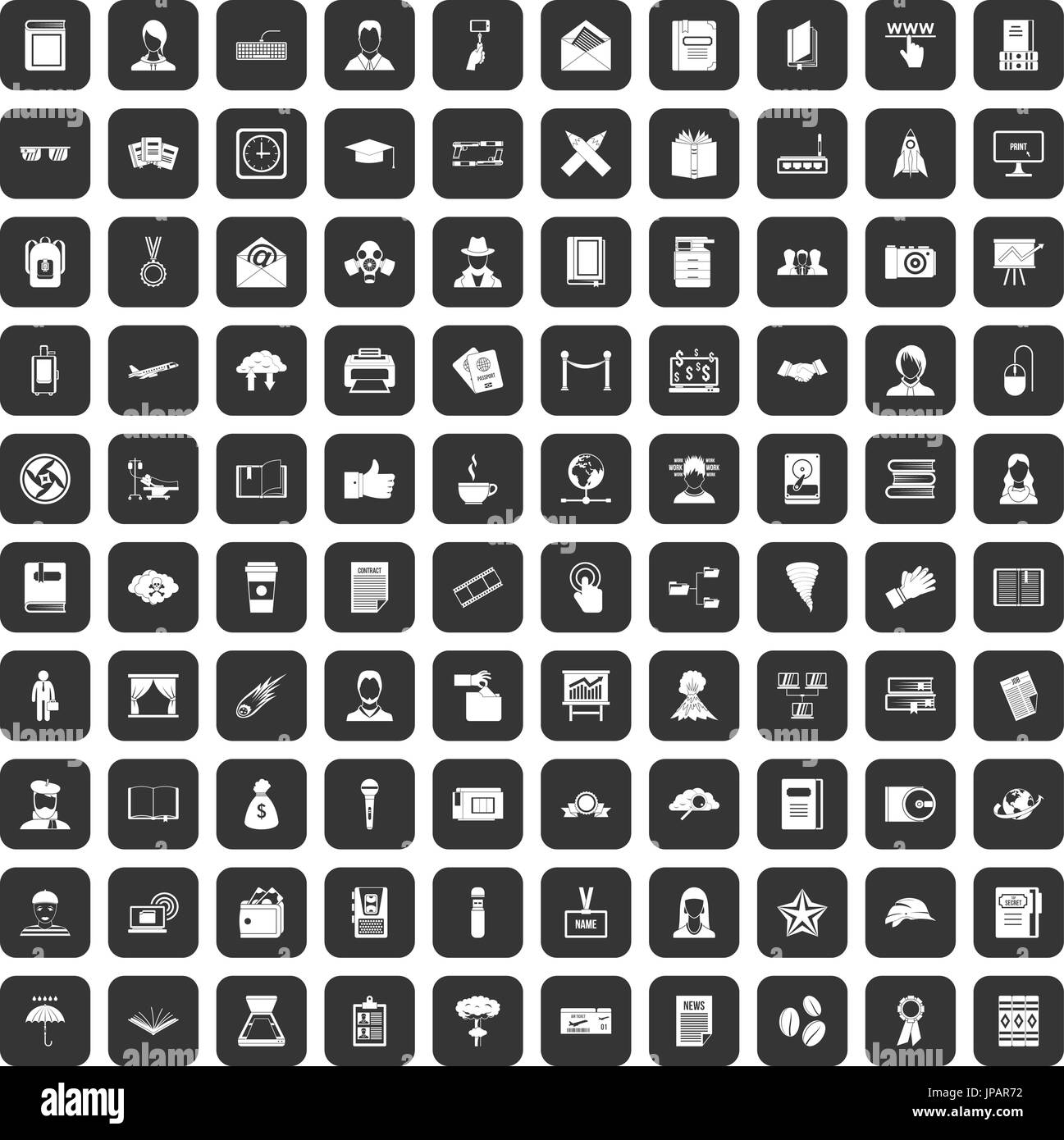 100 writer icons set black Stock Vector Image & Art - Alamy