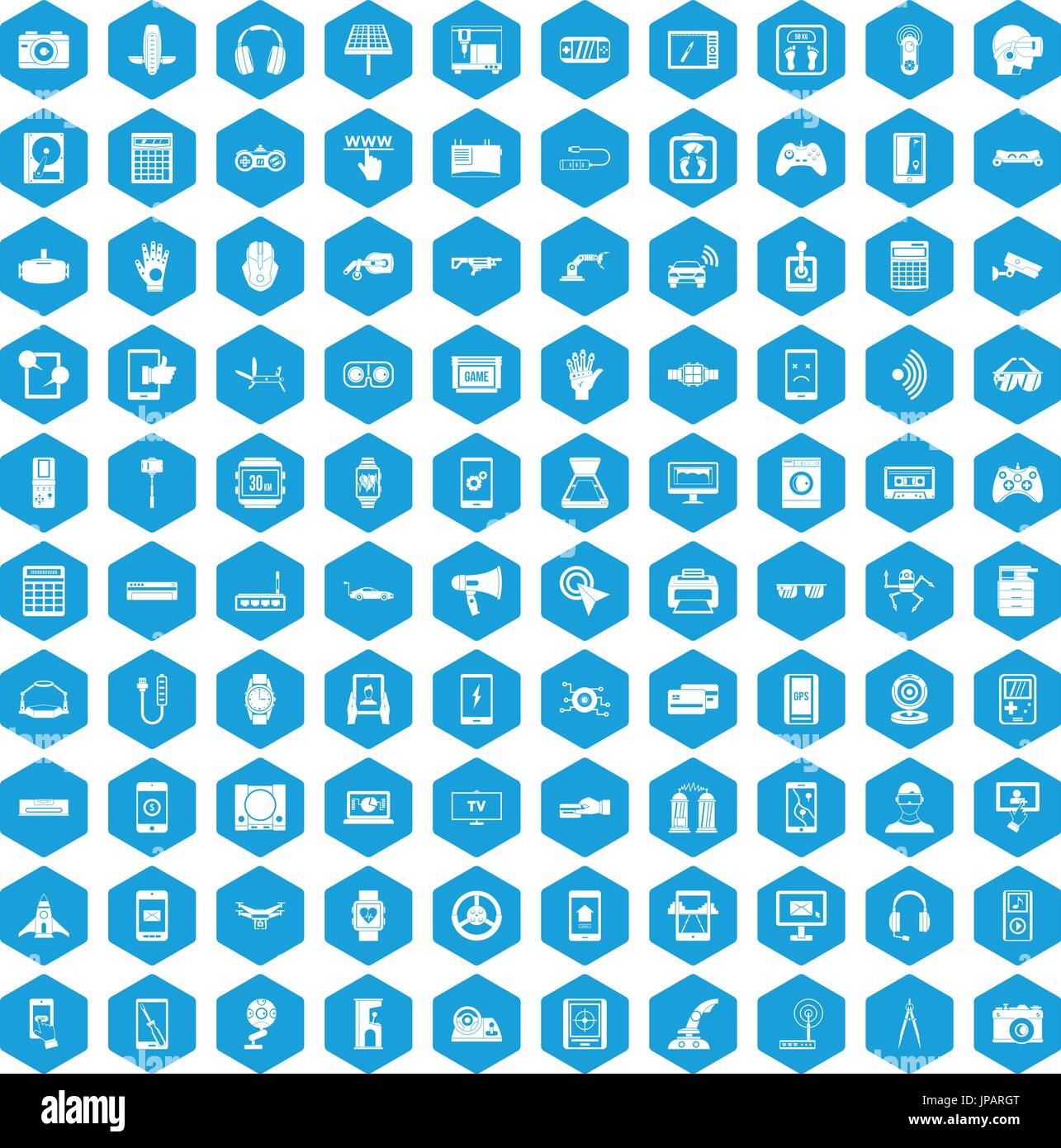 100 adjustment icons set blue Stock Vector Image & Art - Alamy