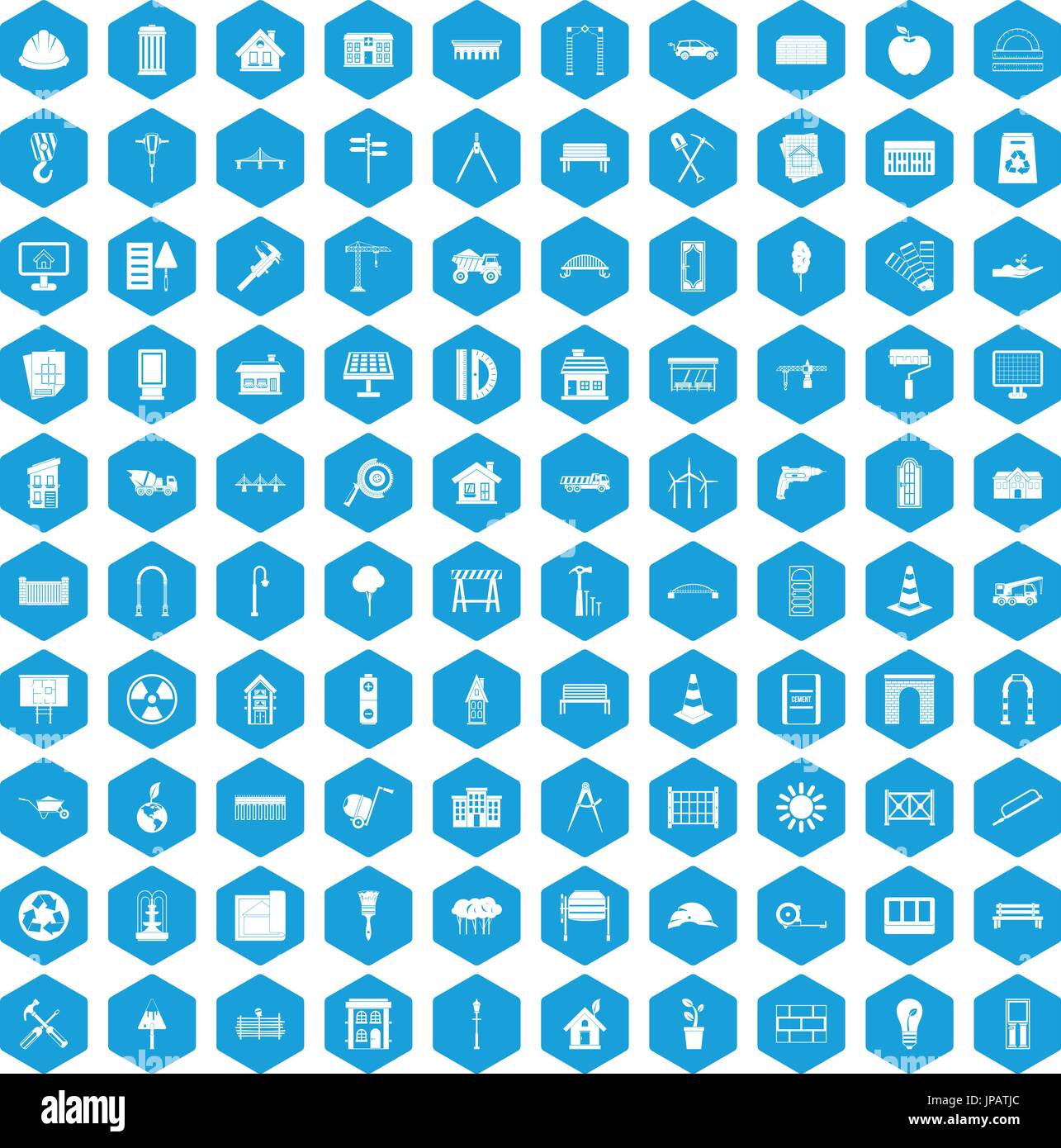 100 architecture icons set blue Stock Vector Image & Art - Alamy