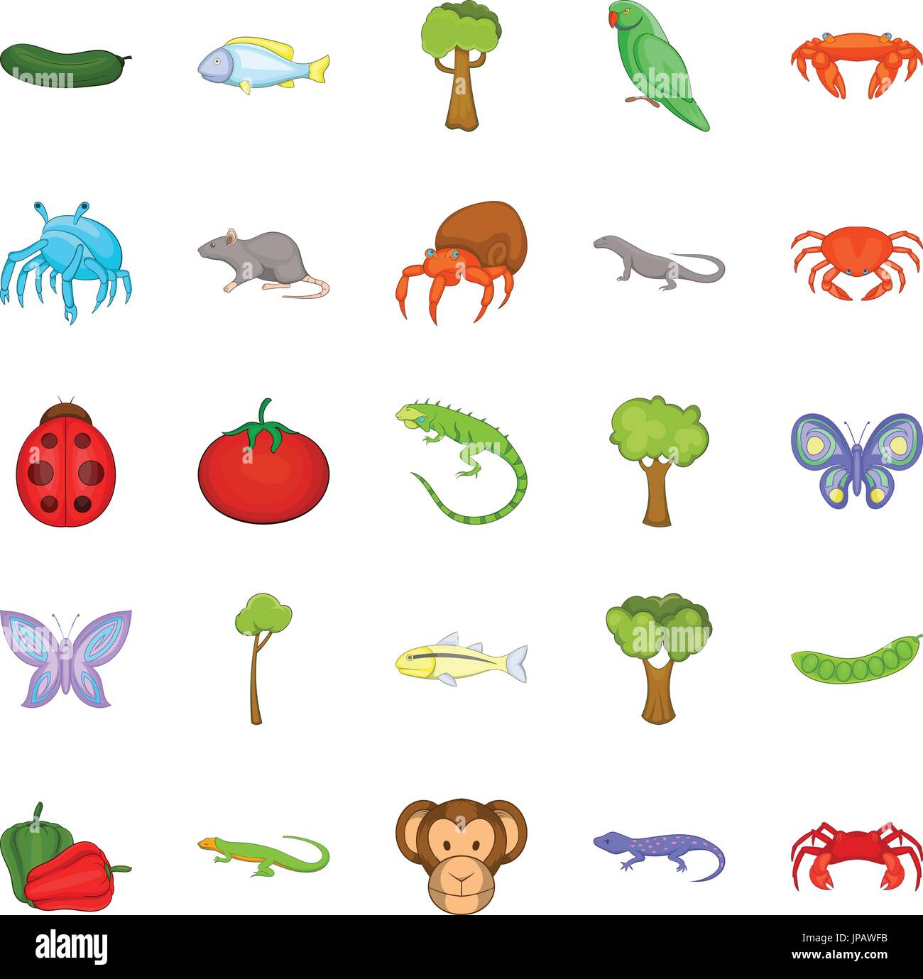 Crustaceans icons set, cartoon style Stock Vector Image & Art - Alamy