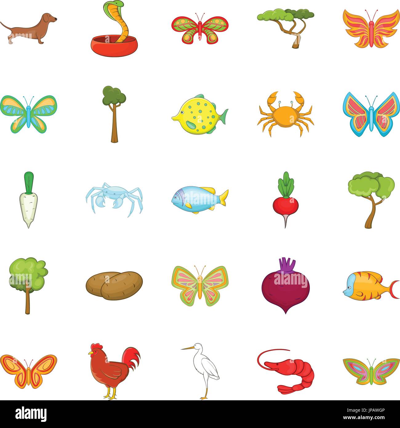Flower insects icons set, cartoon style Stock Vector Image & Art - Alamy