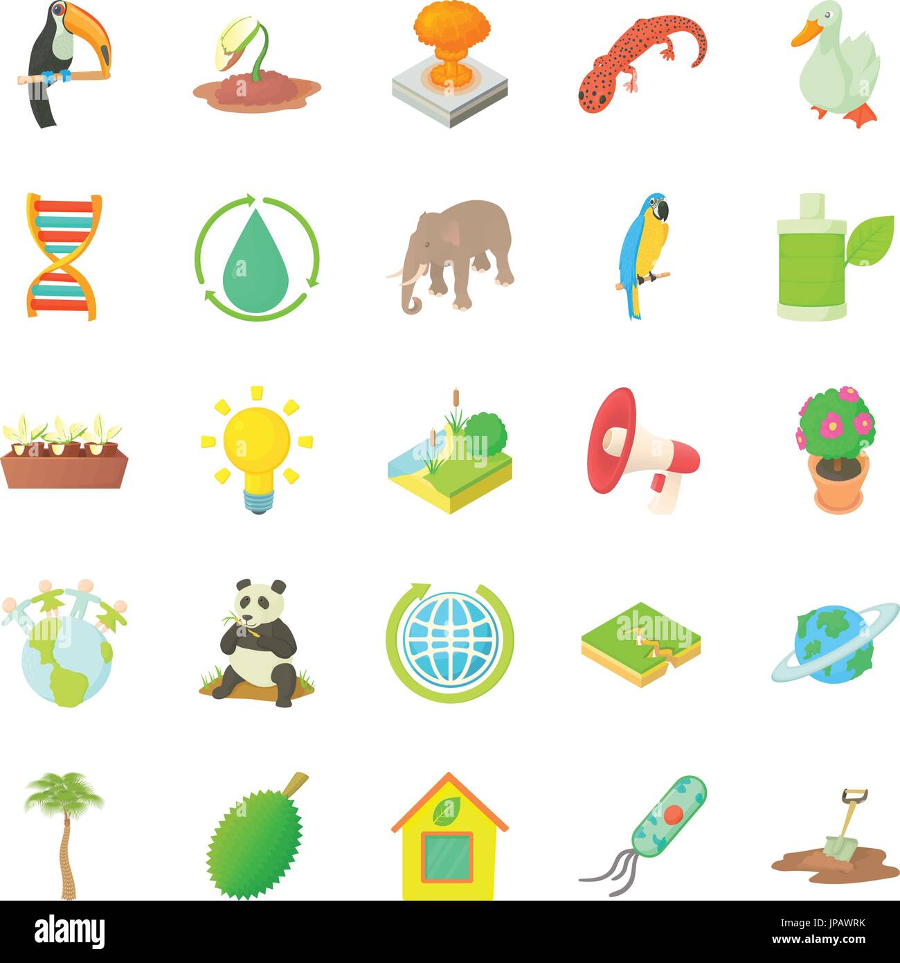 Biology icons set, cartoon style Stock Vector Image & Art - Alamy