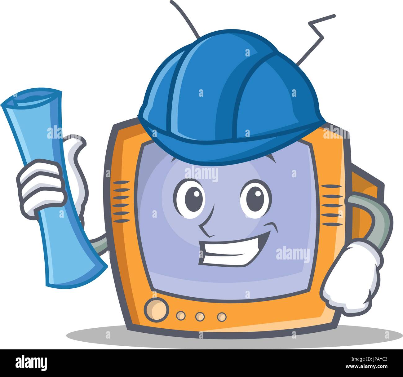 Architect TV character cartoon object Stock Vector Image & Art - Alamy