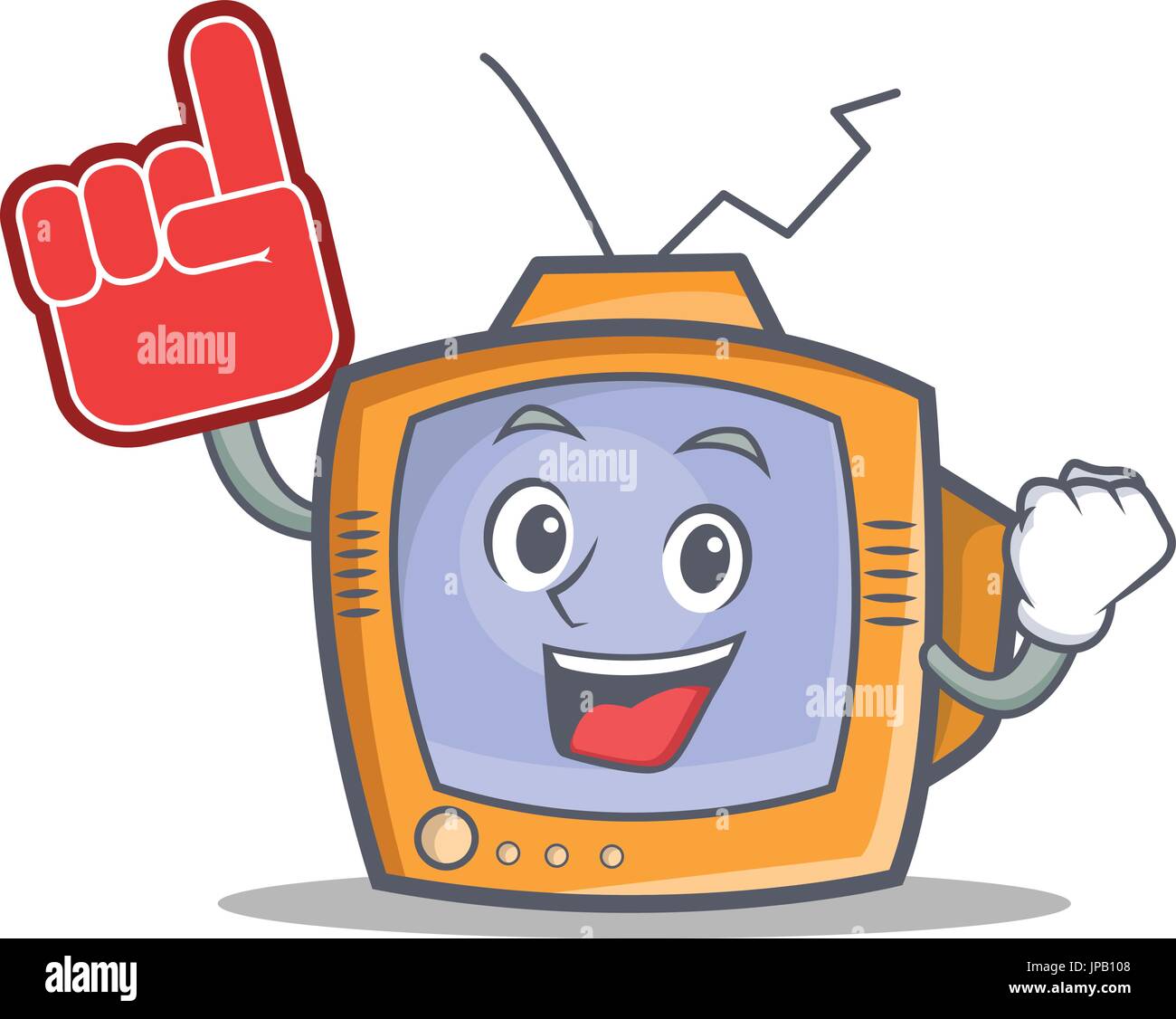 TV character cartoon object with foam finger Stock Vector Image & Art ...