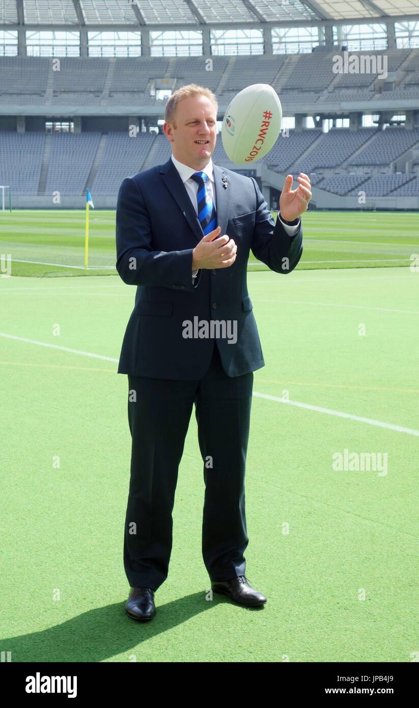 Alan Gilpin, head of Rugby World Cup, visits Ajinomoto Stadium in the ...