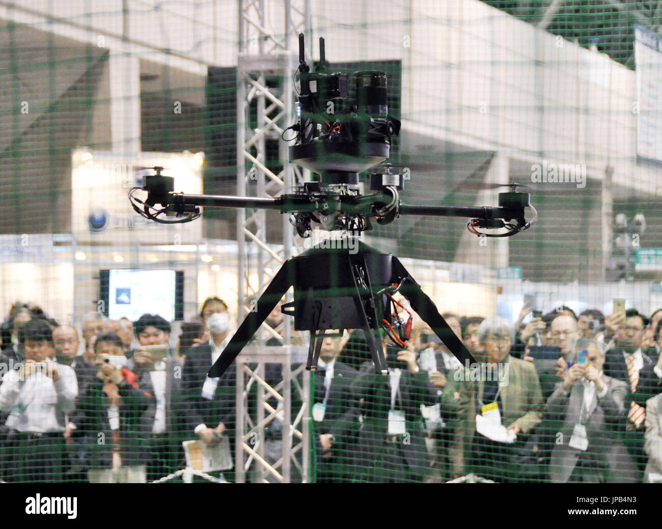 A drone, developed by Autonomous Control Systems Laboratory Ltd., makes ...