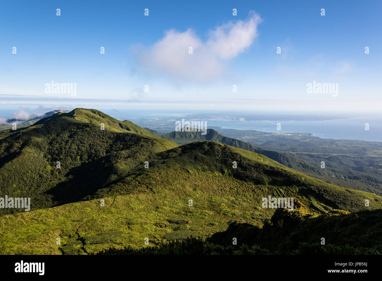 View over Guadeloupe, on the summit of volcano "La Soufriere ...