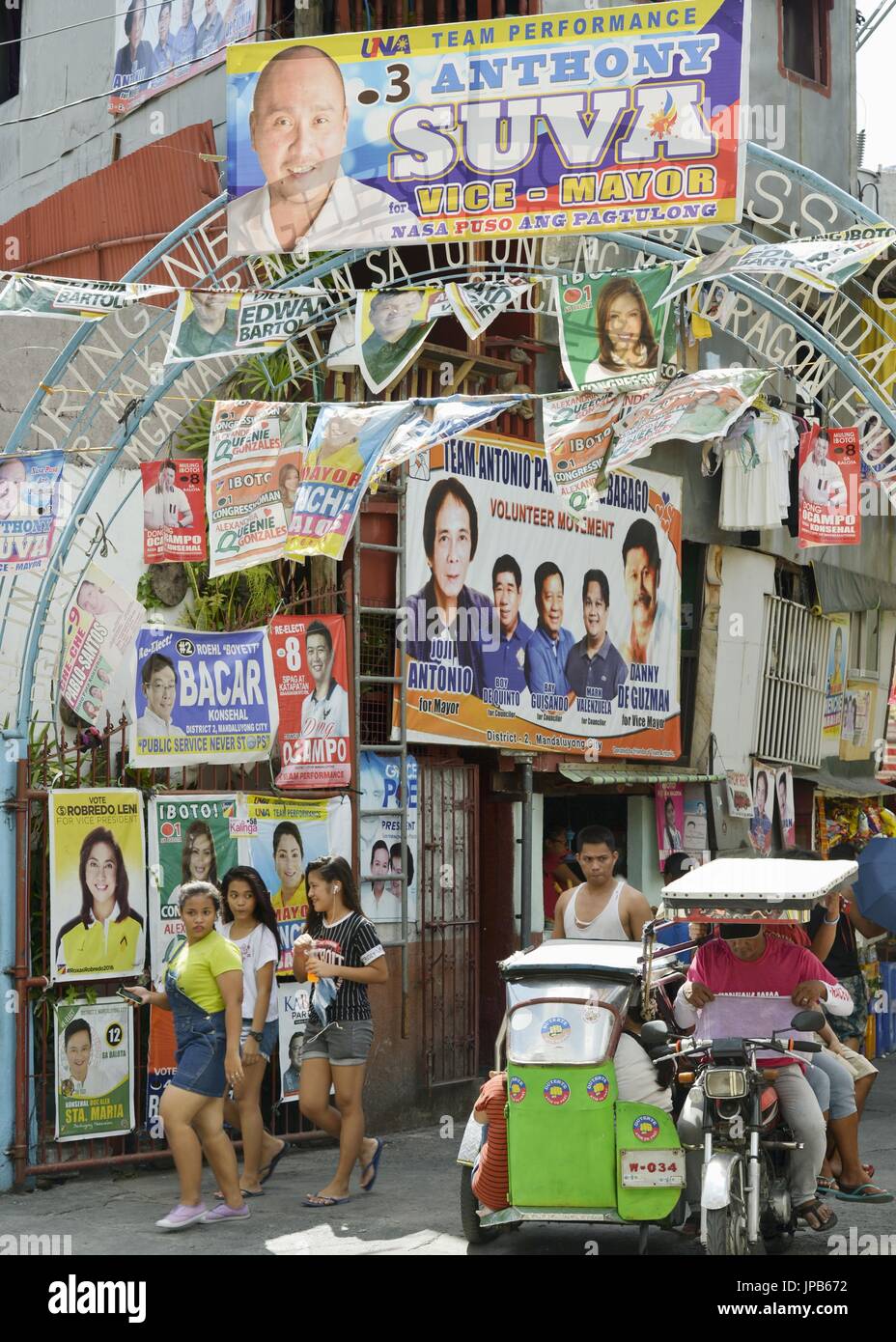 Posters of candidates running for president of the Philippines are ...