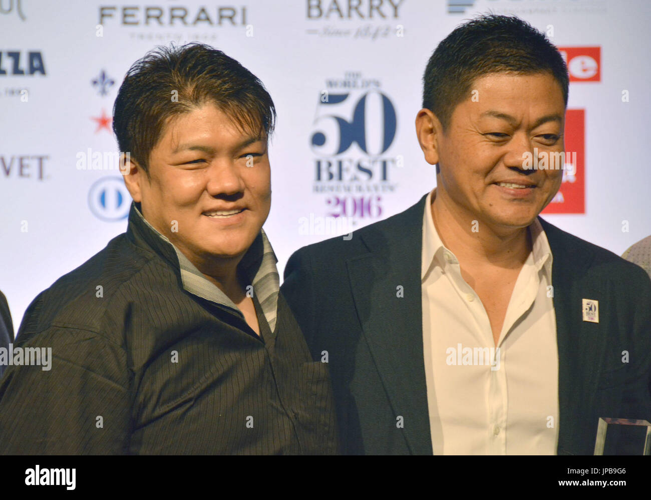 Japanese chefs Yoshihiro Narisawa (R) and Seiji Yamamoto, whose Tokyo ...