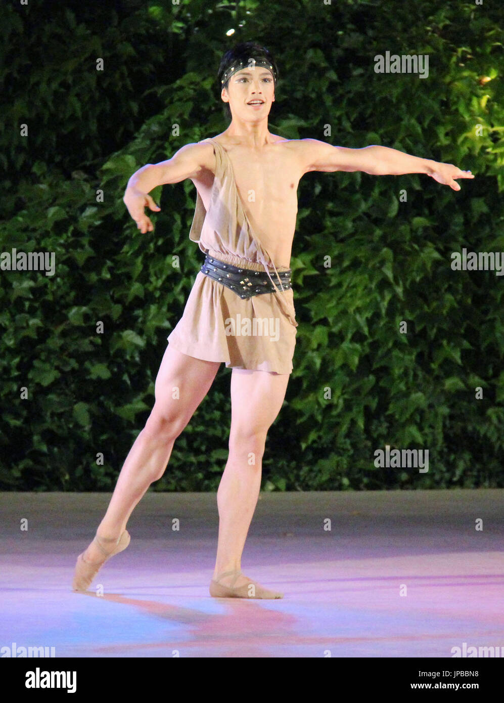 Japan's Jun Masuda performs at the Varna International Ballet Competition in Bulgaria on July 27 ...