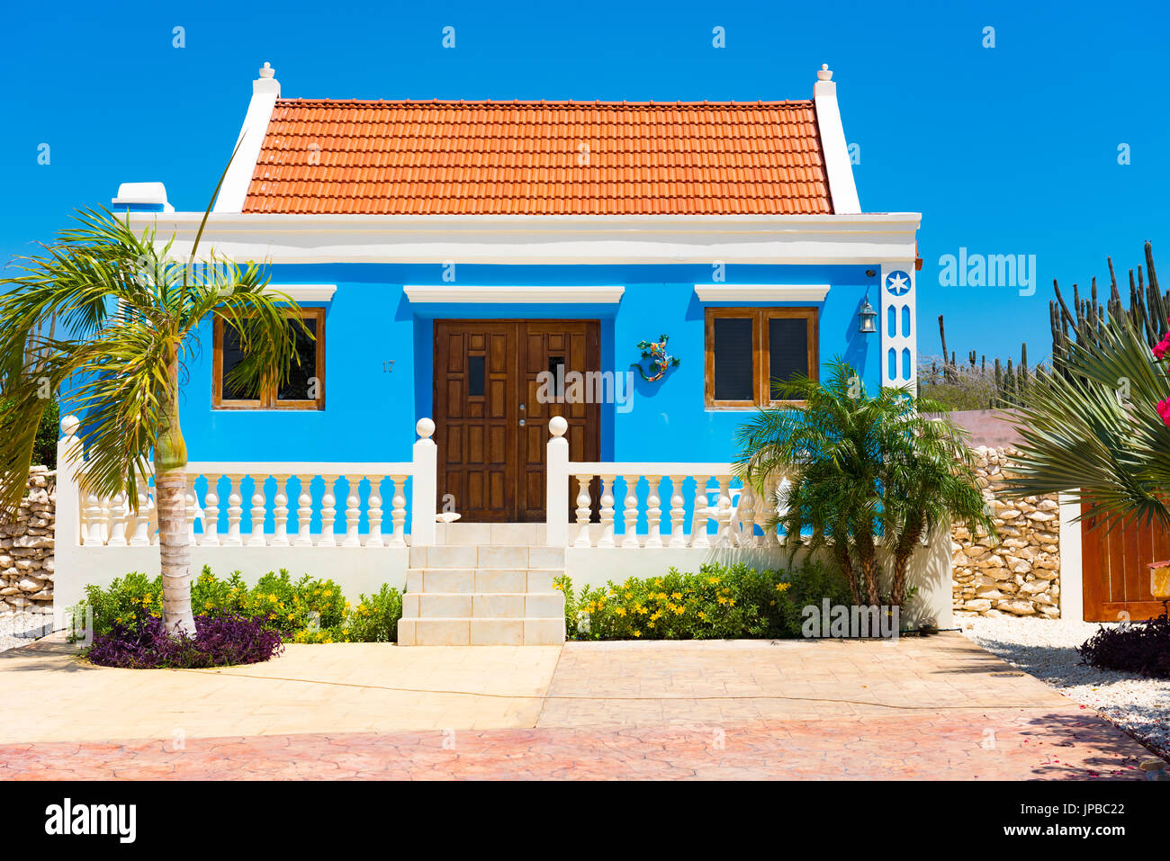 Aruba - traditional style houses at Tanki Flip Stock Photo - Alamy