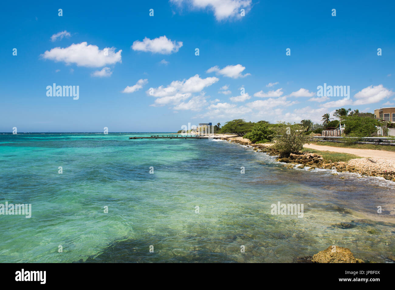 Aruba -view of Oranjestad harbour from Mangel Halto Stock Photo - Alamy