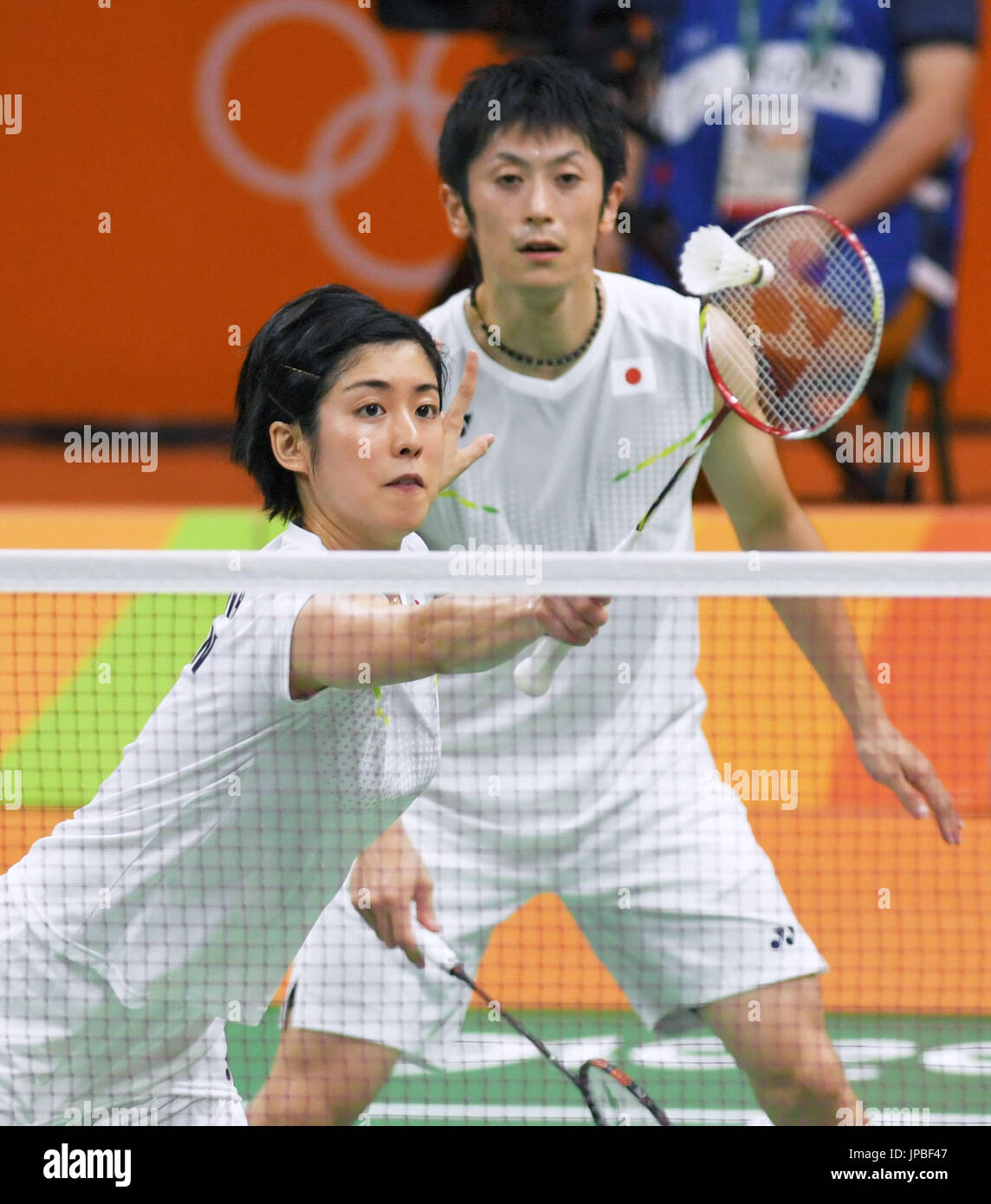 Japan's Ayane Kurihara (front) and Kenta Kazuno play against Phillip ...