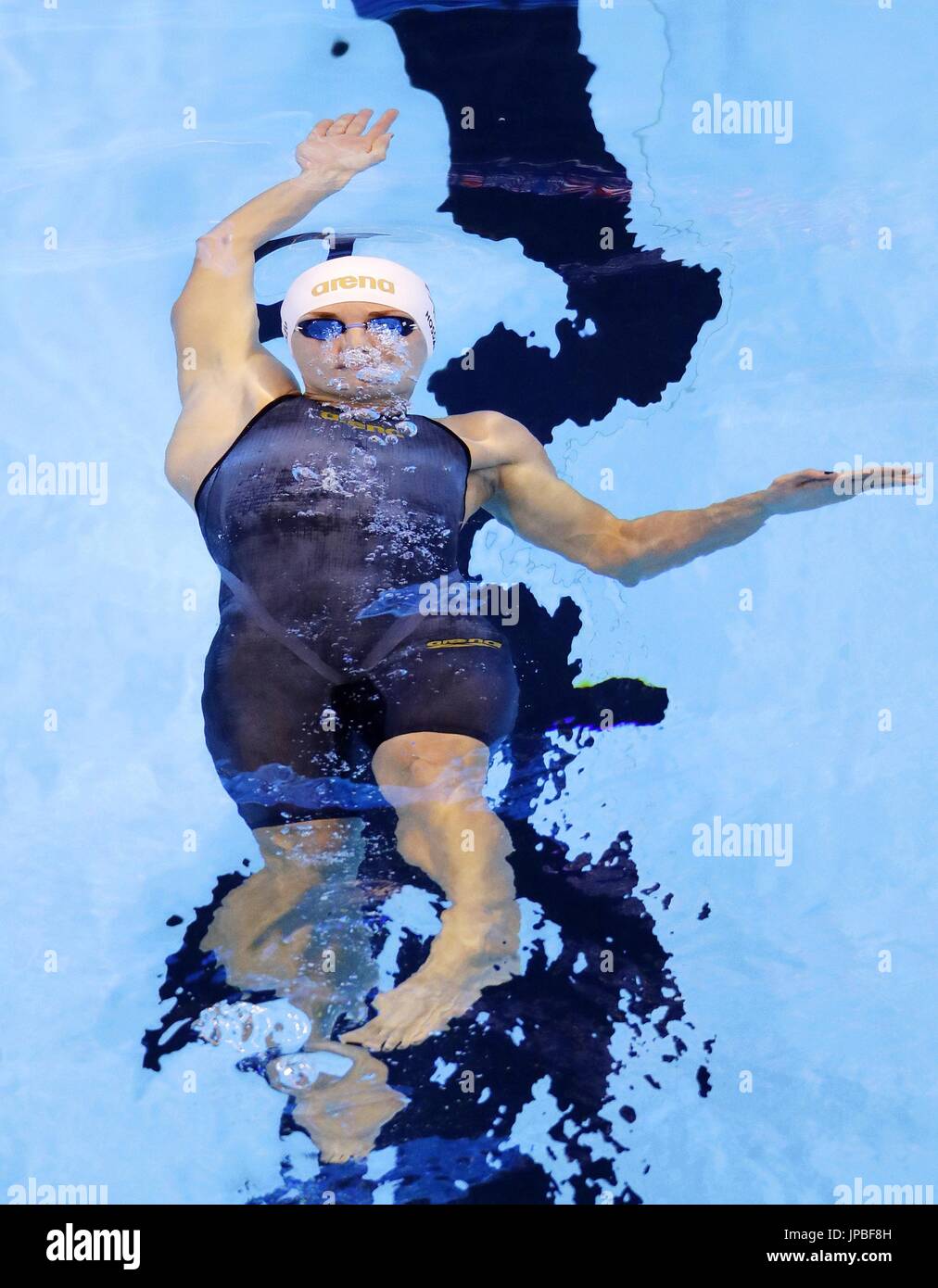 Hungary's Katinka Hosszu competes in the women's 200 backstroke final ...