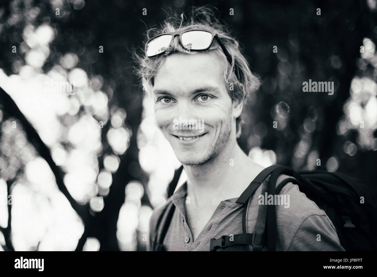 Portrait of a hiker Stock Photo - Alamy
