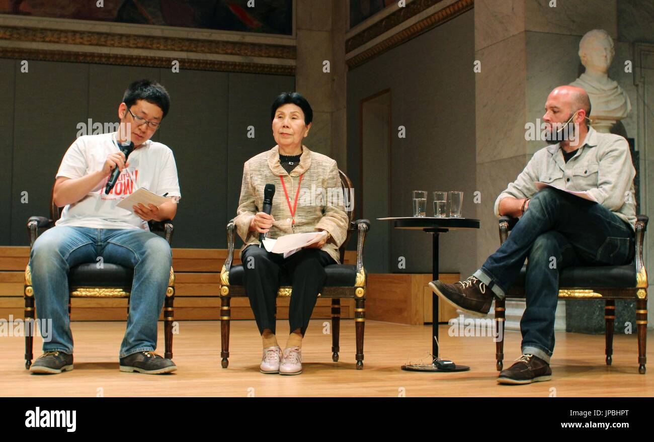 Hideko Hakamada (C), the 83-year-old sister of Iwao Hakamada, 80, who ...