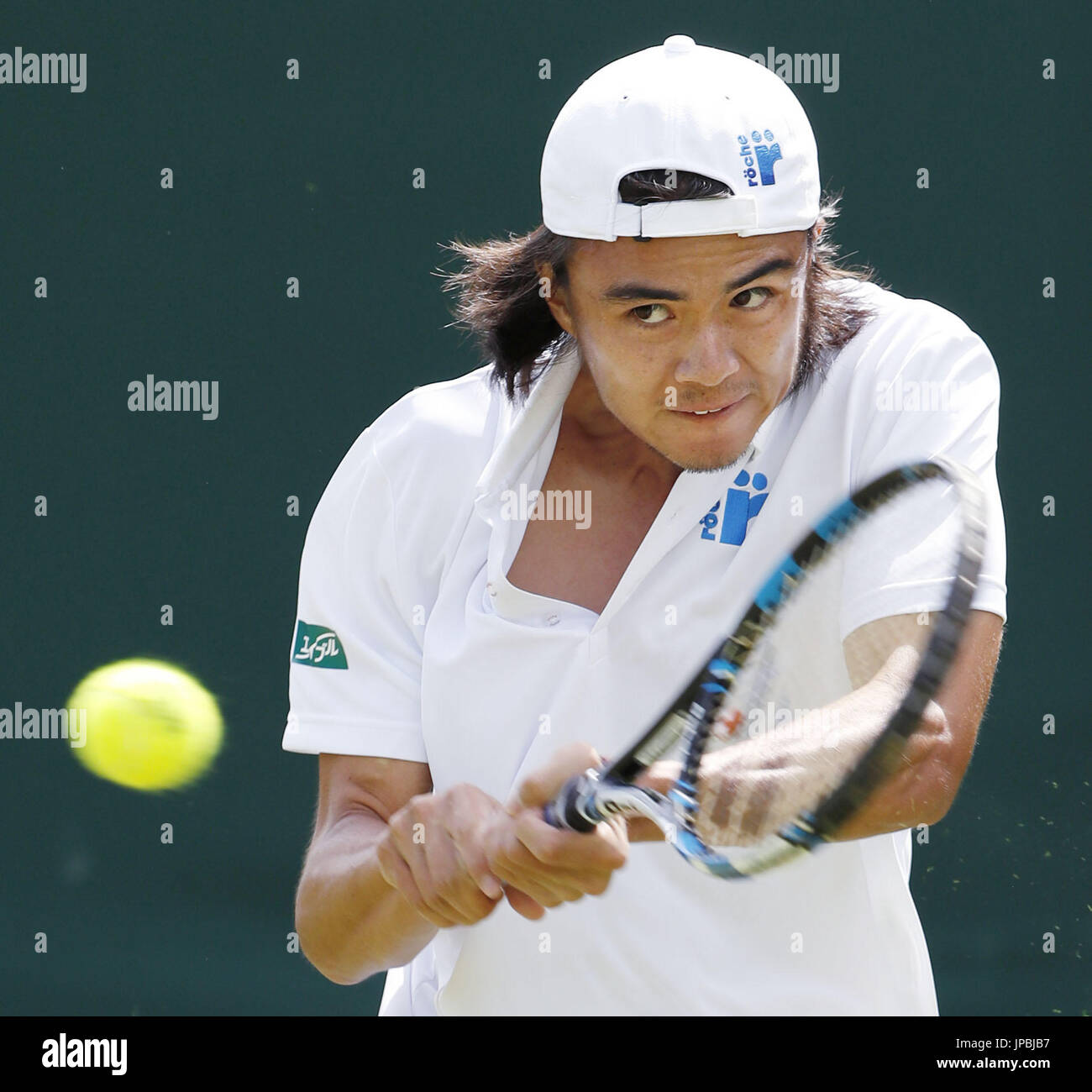 Japan's Taro Daniel faces off against Juan Monaco of Argentina in the ...