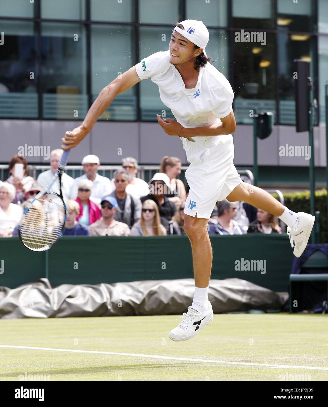 Japan's Taro Daniel faces off against Juan Monaco of Argentina in the ...