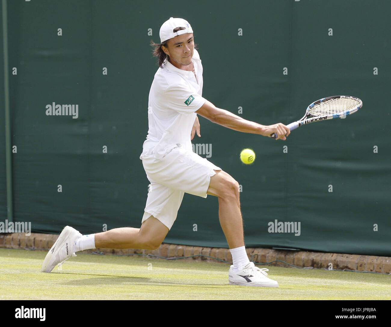 Japan's Taro Daniel faces off against Juan Monaco of Argentina in the ...