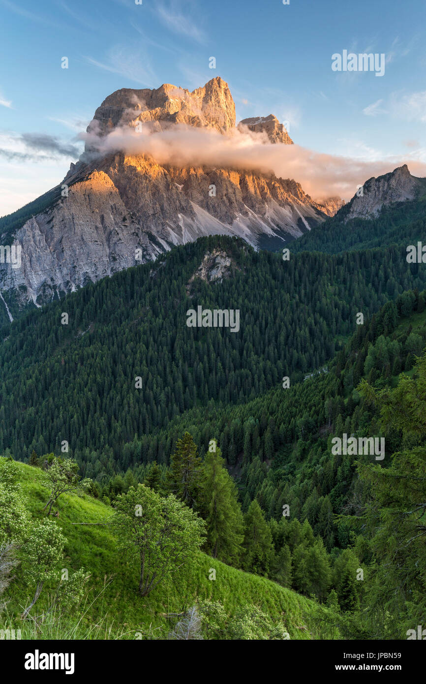 Mount Pelmo at sunset,San Vito di Cadore,Belluno district,Veneto,Italy ...