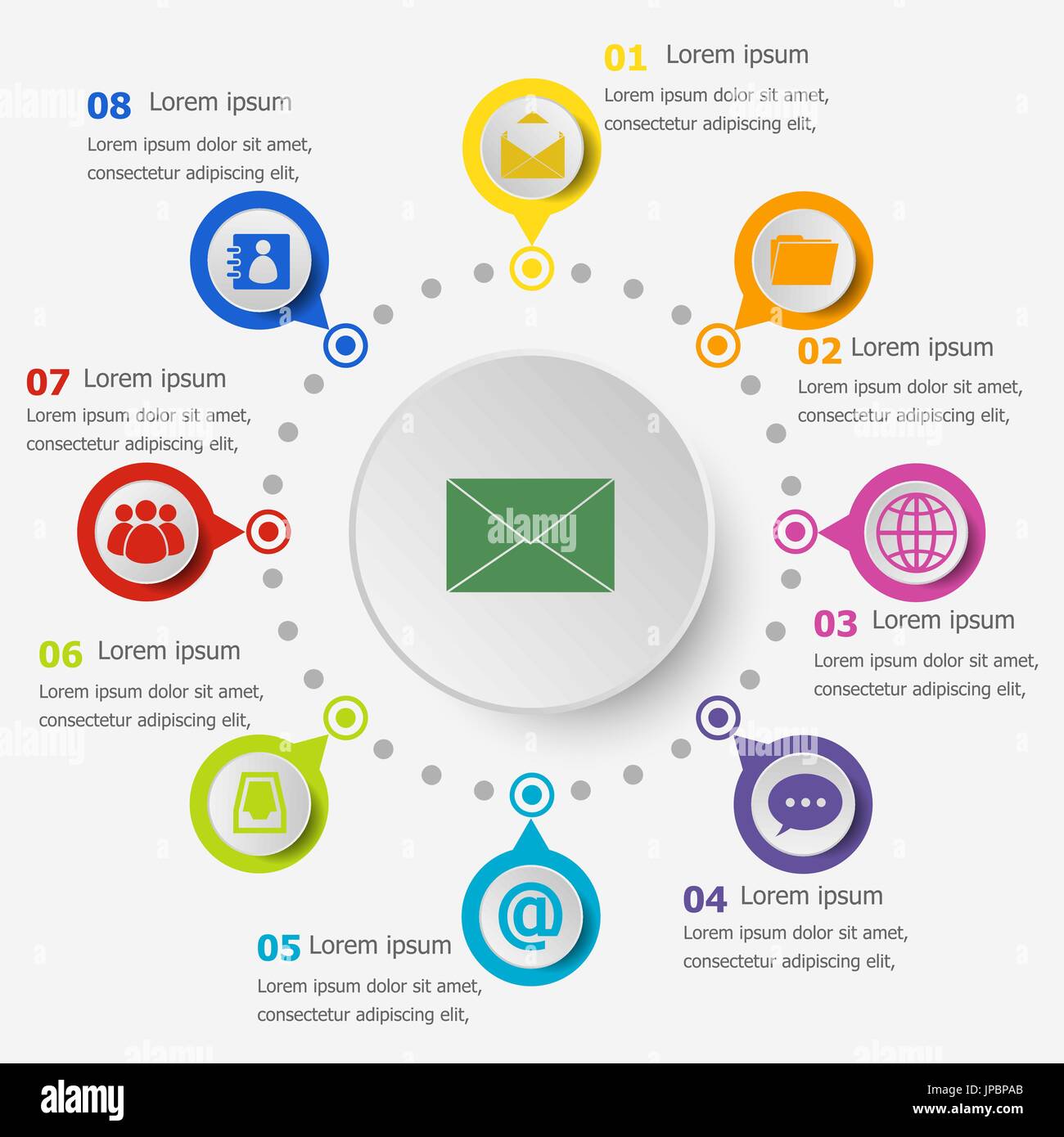 Infographic template with mail icons, stock vector Stock Vector Image ...