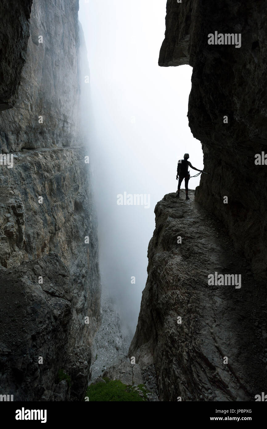 a suggestive view of the famous via ferrata Bocchette (Bocchette ...